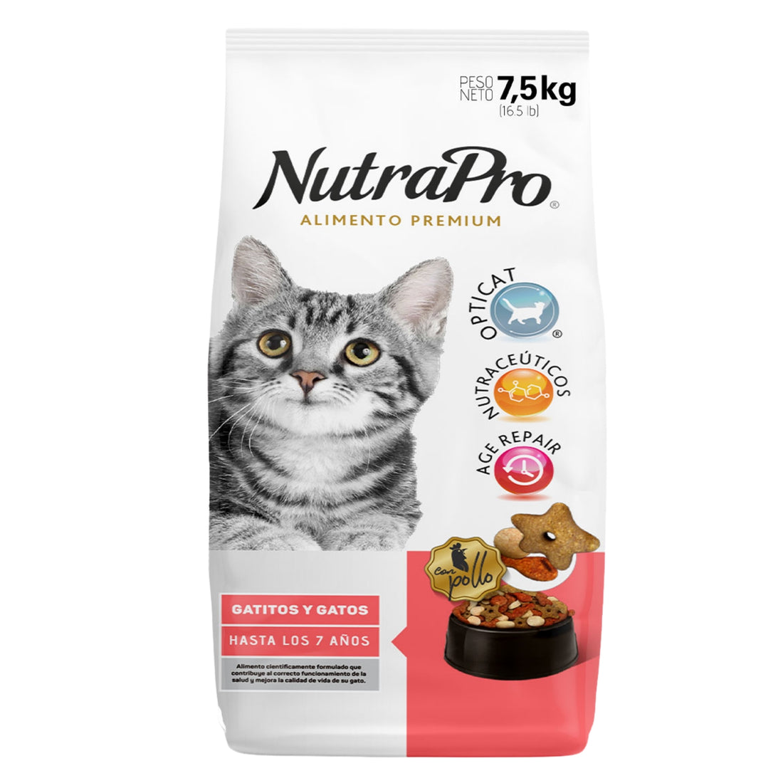 Nutra Pro Gatos y Gatitos – Pollo 7.5 kg – Cosmos