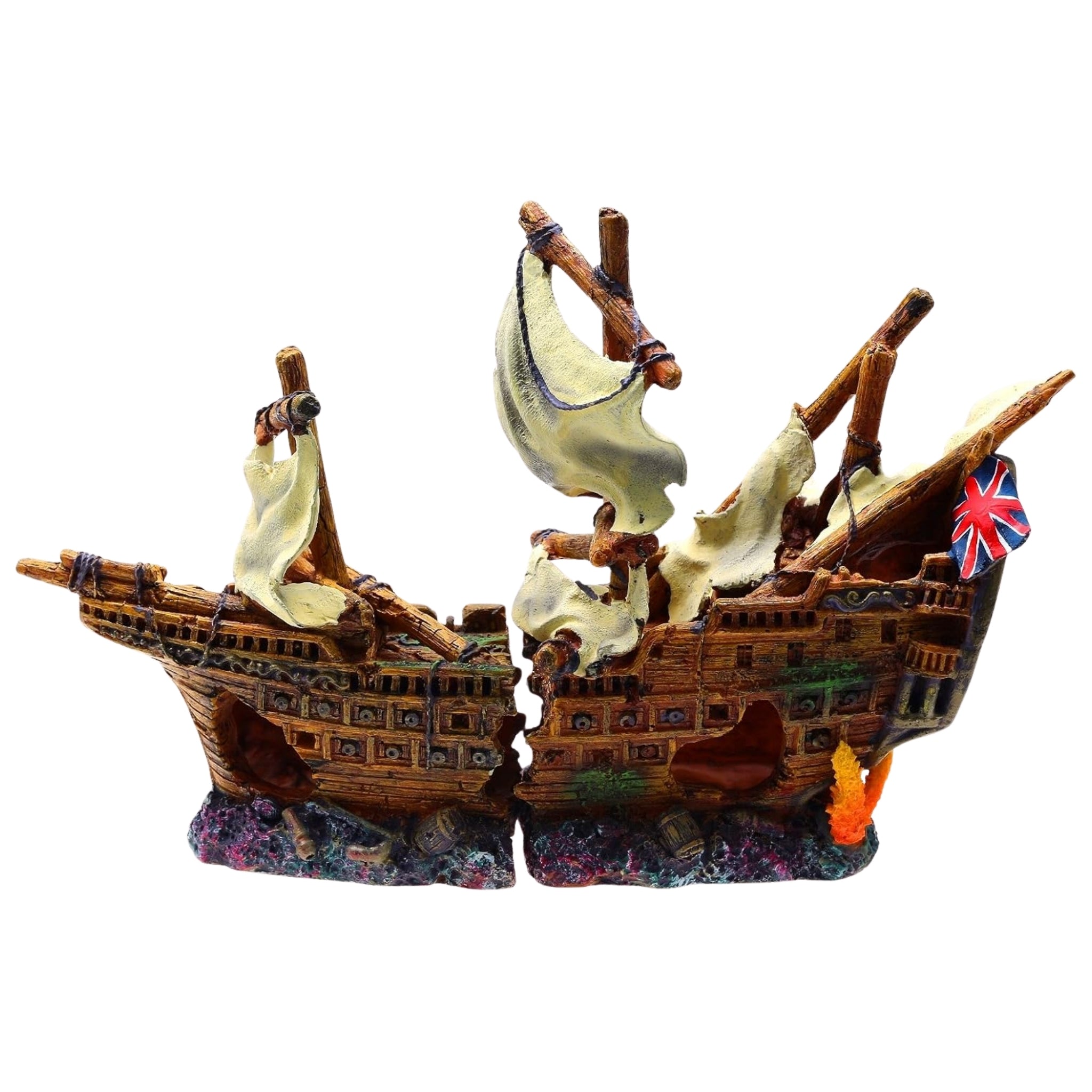 Adorno de Resina – Barco Hundido Decorativo para Acuarios – Cosmos